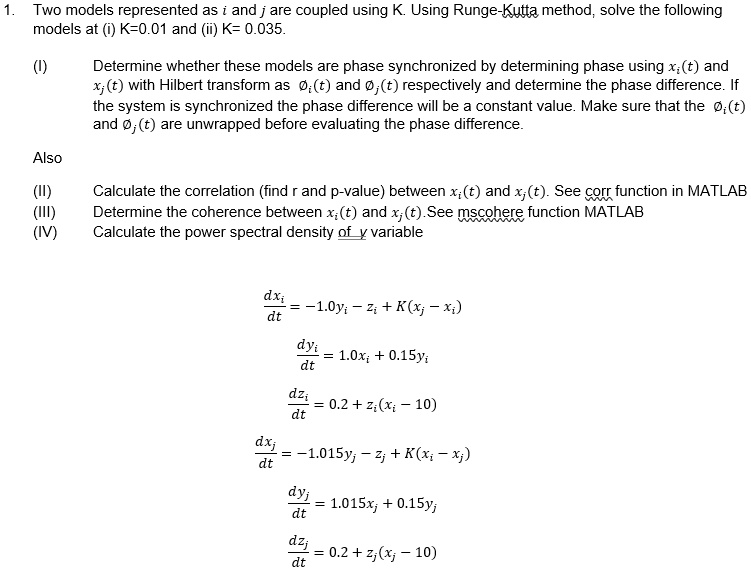 Two Models Represented As And Are Coupled Using K Using Runge Kutta