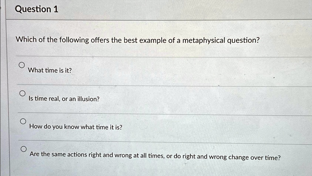 SOLVED: Question 1 Which of the following offers the best example of a ...