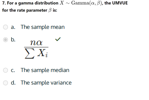 7 for a gamma distribution x sim operatornamegammaalpha beta the umvue ...