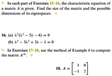 In each part of Exercises 15-16, the characteristic equation of a ...
