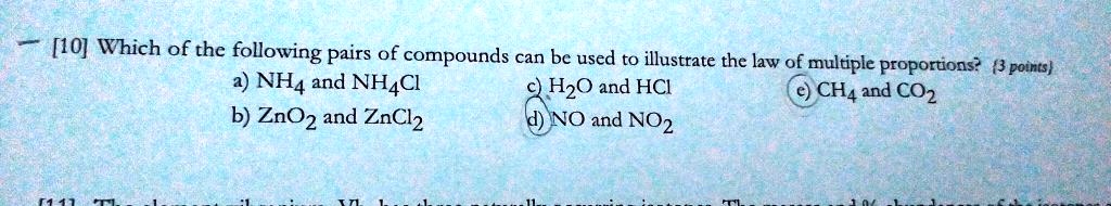SOLVED: [10] Which of the following pairs of compounds can be used ...