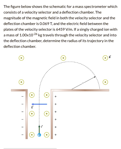SOLVED: The figure below shows the schematic for a mass spectrometer ...