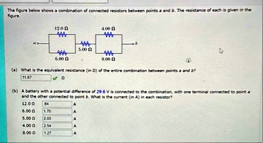 the figure below shows a combination of connected resistors between ...