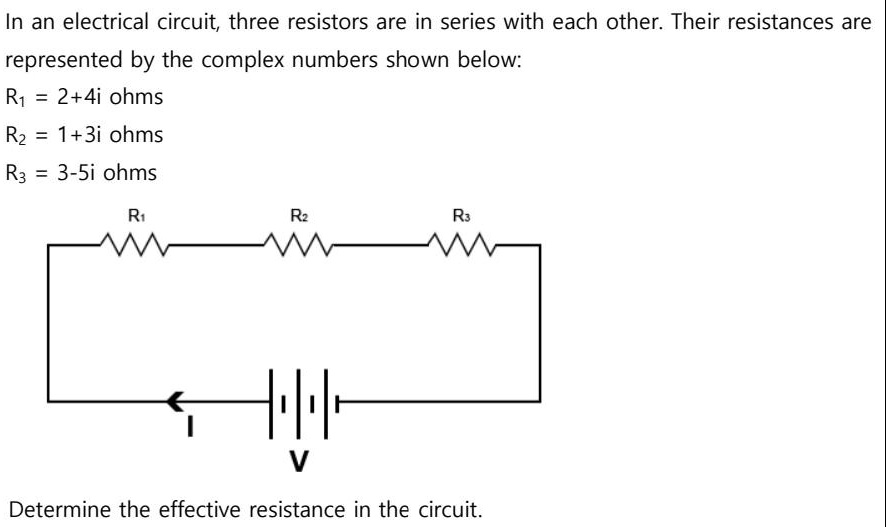 In an electrical circuit, three resistors are in series with each other. Their resistances are ...