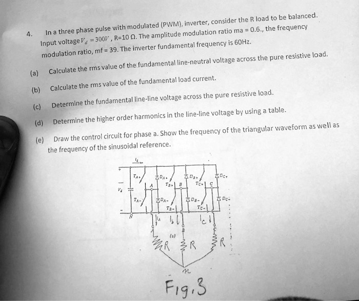 In a three-phase pulse width modulated (PWM) inverter, consider the R ...