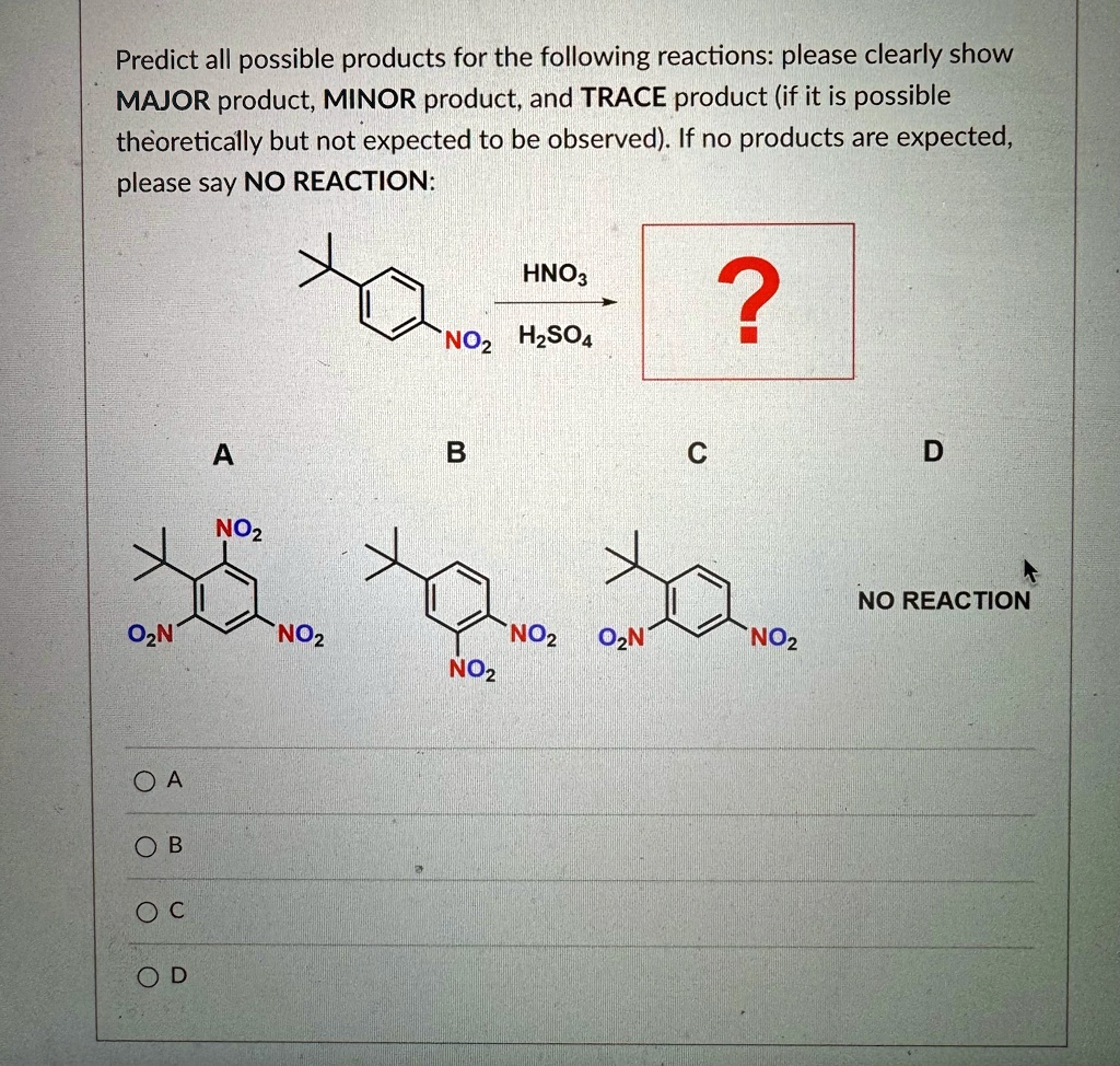 Predict all possible products for the following reactions: please clearly show MAJOR product ...