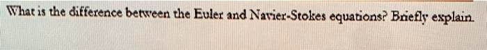 What is the difference between the Euler and Navier-Stokes equations? Briefly explain.