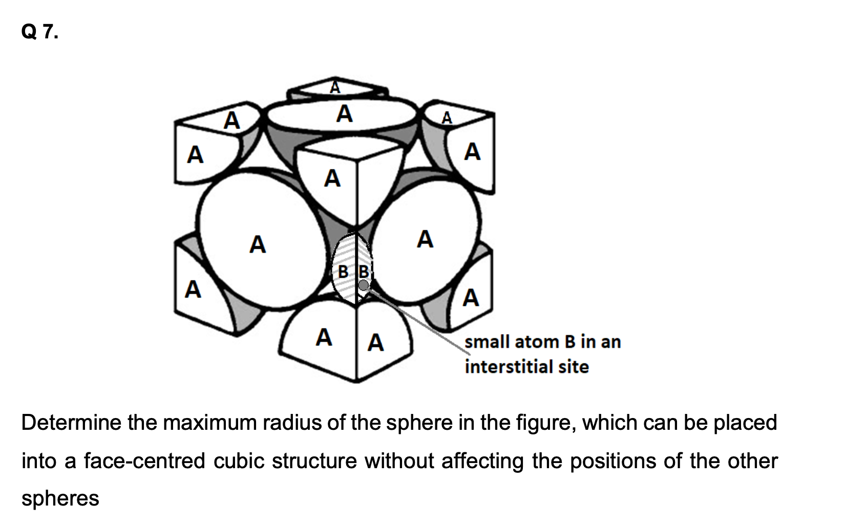 Q 7. Determine the maximum radius of the sphere in the figure, which ...