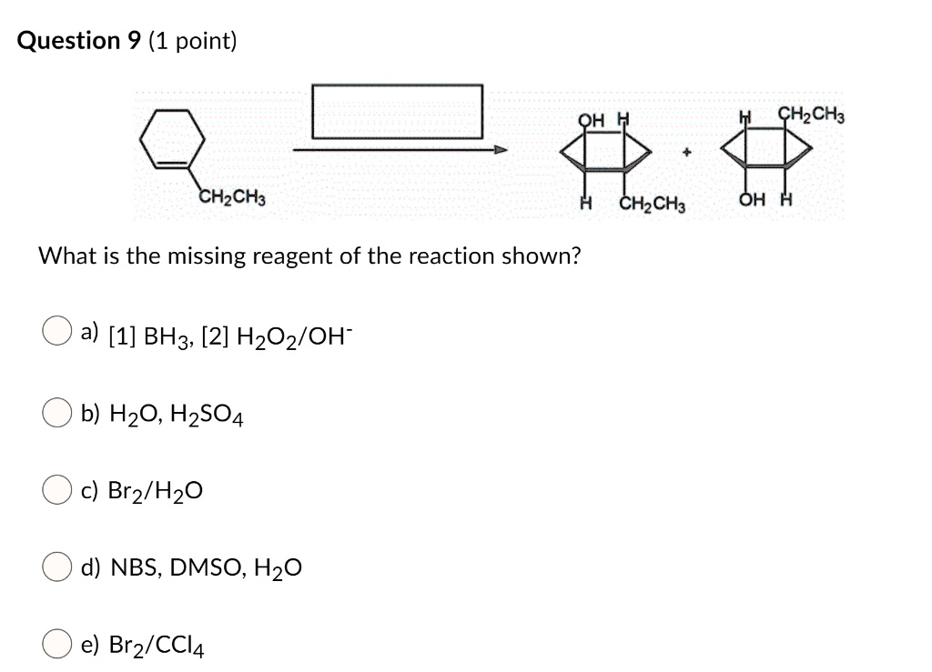 SOLVED: OH CH3CH3 CH3CH3 CH3C CH3 OH What is the missing reagent of the ...