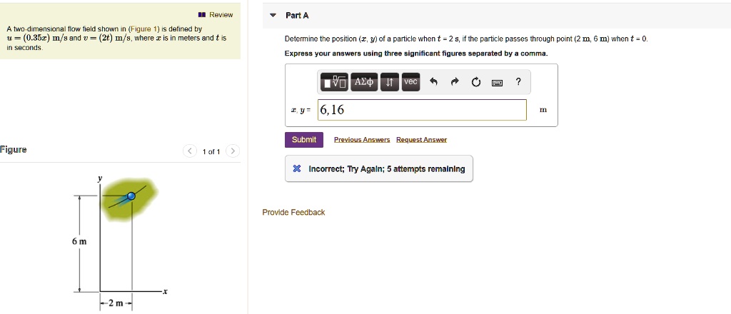 SOLVED: Part A A two-dimensional flow field shown in Figure 1 is ...