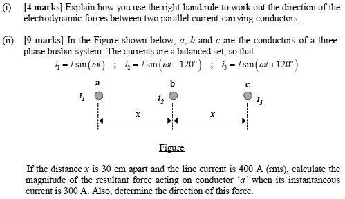 (i) [4 marks] Explain how you use the right-hand rule to work out the ...