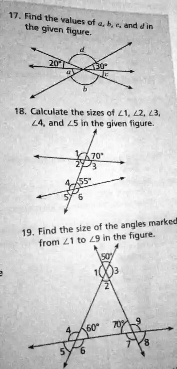 SOLVED: Find the values of a, b, c, and d in the given figure. Calculate the sizes of L1, L2, L3 ...