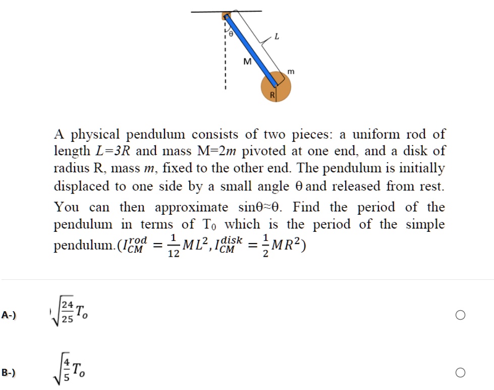 SOLVED: A physical pendulum consists of two pieces: a uniform rod of ...