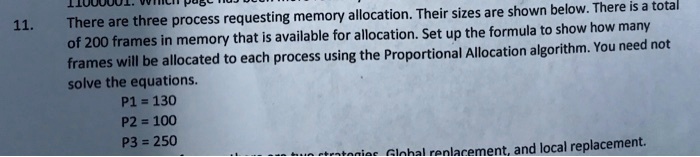 SOLVED: There are three processes requesting memory allocation. Their ...
