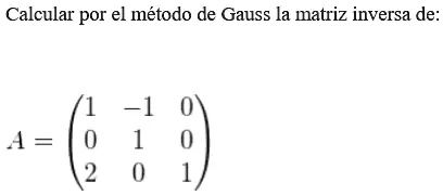 SOLVED: Calculate the inverse matrix using the Gauss method for: ] 4