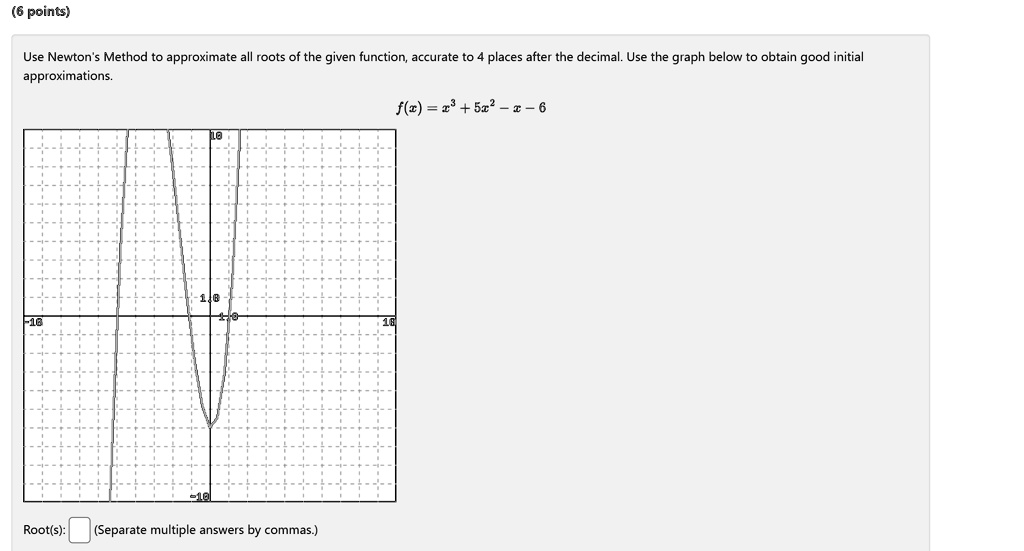 SOLVED: Use Newton's Method to approximate all roots of the given ... SOLVED: Use Newton's Method to approximate all roots of the given ...