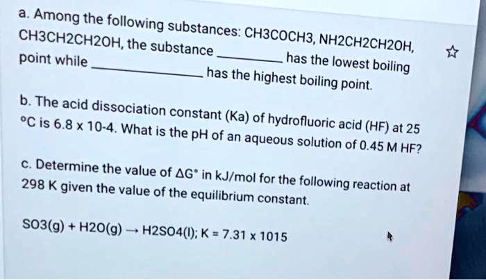 ch3ch2ch2ohthe substance aamong the following ...