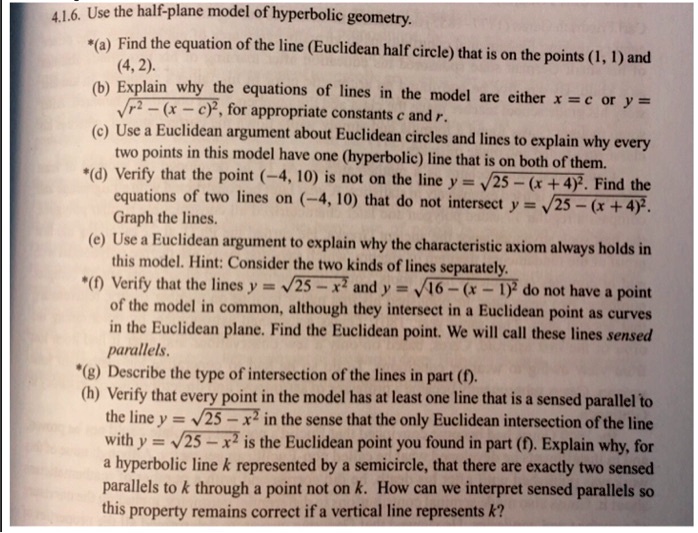 41.6. Use the half-plane model of F "hyperbolic … - SolvedLib