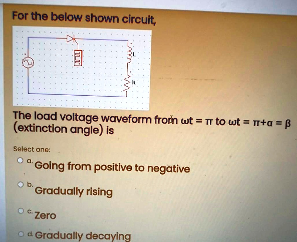 SOLVED: For the below shown circuit; The load voltage waveform fromn wt ...
