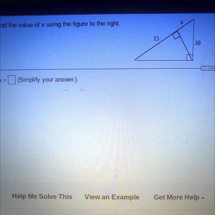SOLVED:'Find the value of x using the figure to the right. a the ...