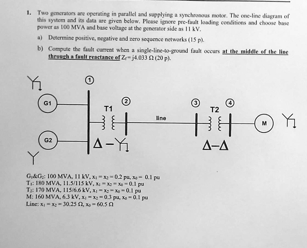 Solved 1two Generators Are Operating In Parallel And Supplying A Synchronous Motor The One