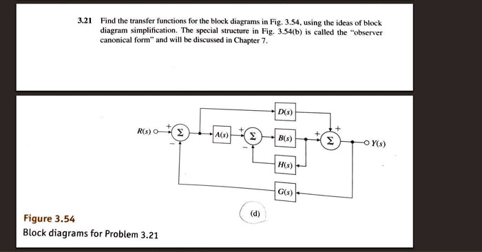 321 find the transfer functions for the block diagrams in fig 354 using the ideas of block ...