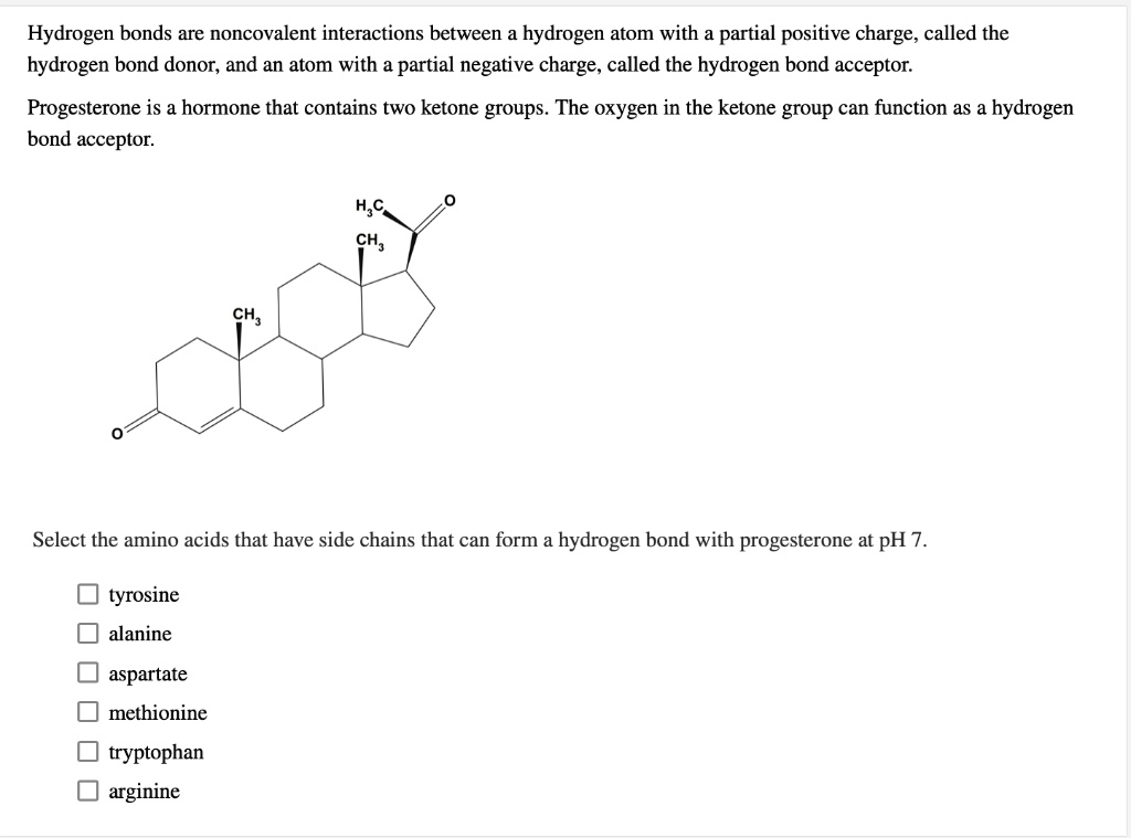 SOLVED: Hydrogen bonds are noncovalent interactions between a hydrogen ...