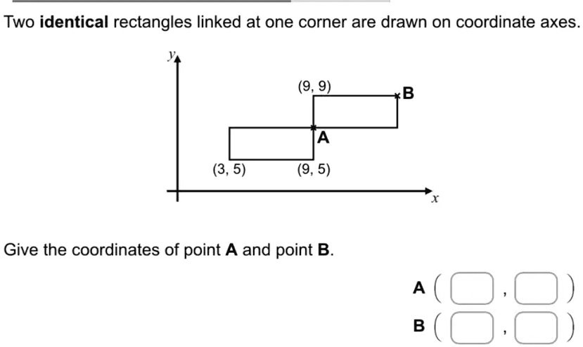 Two Identical Rectangles Linked At One Corner Are Drawn On Coordinate