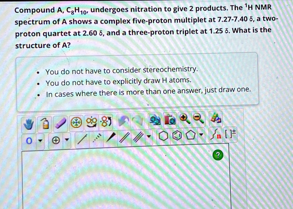 compound ac8h10 undergoes nitration to give 2 products the 1h nmr ...