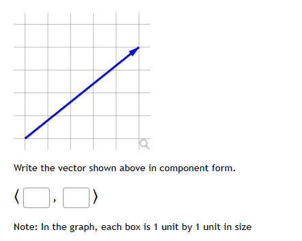 Write the vector shown above in component form.