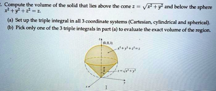 SOLVED: Compute the volume of the solid that lies above the cone z 4y2 ...