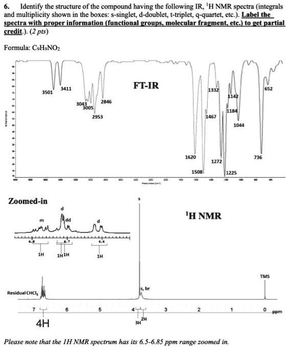 Identify the structure of the compound having the following IR and H ...