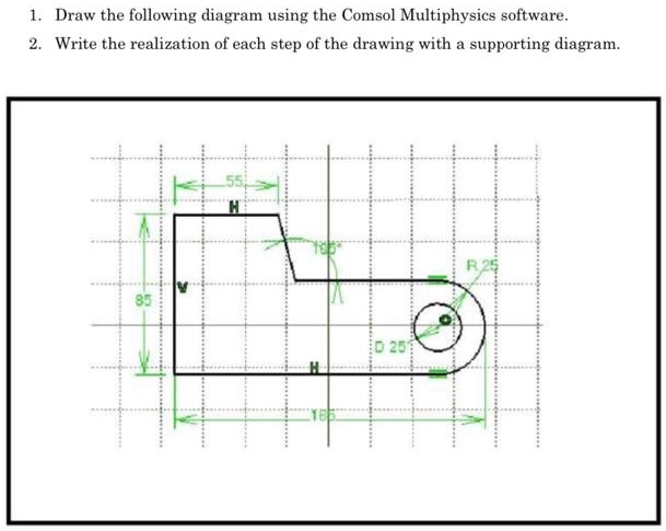 SOLVED: By using COMSOL Multiphysics app, draw the following diagram: 1 ...