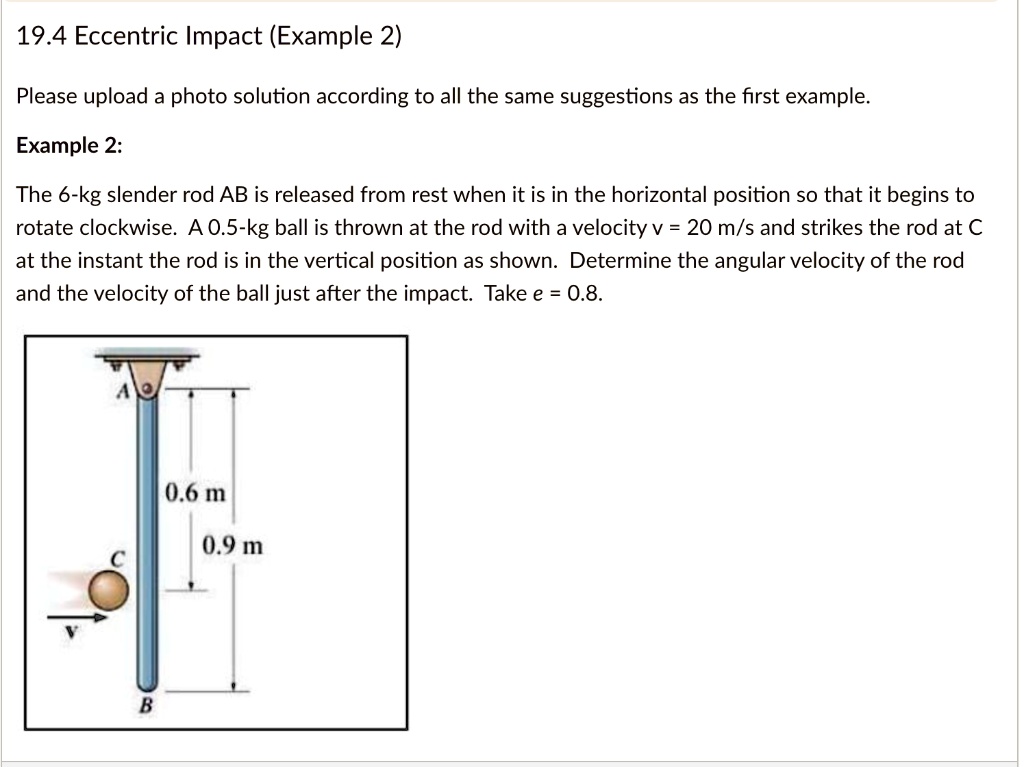 194 eccentric impact example 2 please upload a photo solution according ...