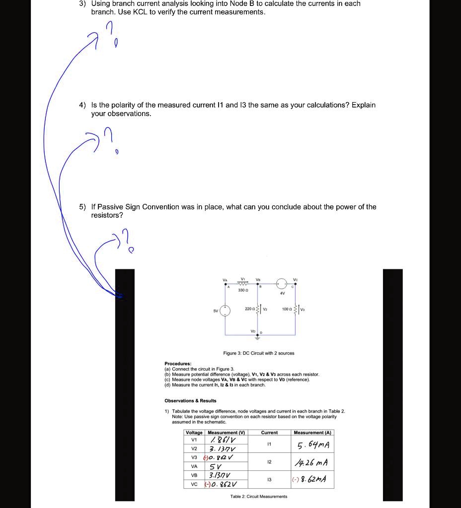 SOLVED: Using branch current analysis, we will examine Node B to calculate the currents in each ...