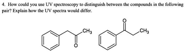 SOLVED: How could yOu use UV spectroscopy to distinguish between the compounds in the following ...