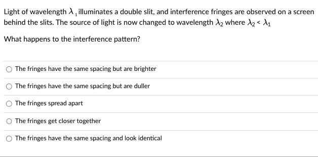 Light of wavelength λ1 illuminates a double slit, and interference ...