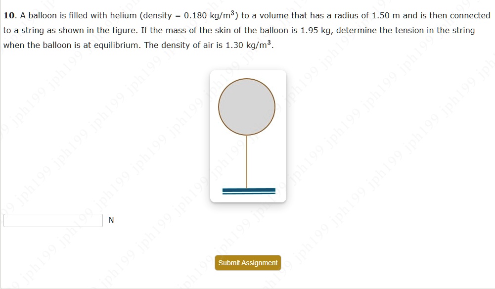 SOLVED: A balloon is filled with helium (density = 0.180 kg/m3) to a ...