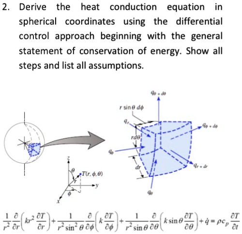 2 derive the heat conduction equationin spherical coordinates using the ...