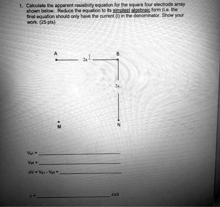 1. Calculate the apparent resistivity equation for the square four ...
