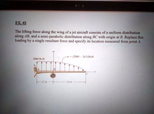 EX. #2 The lifting force along the wing of a jet aircraft consists of a ...