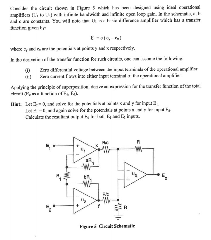 SOLVED: Consider the circuit shown in Figure 5 which has been designed ...