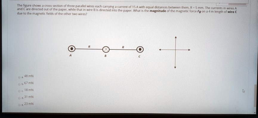 the figure shows coss 5cction of three parallel wires each carrying ...