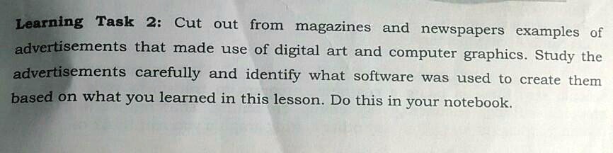 learning task 2 cut out from magazines and newspapers examples ...