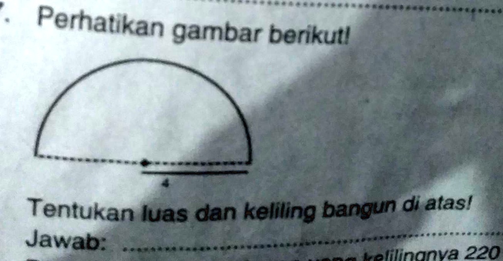 SOLVED: 7. Perhatikan gambar berikut!Tentukan luas dan keliling bangun ... SOLVED: 7. Perhatikan gambar berikut!Tentukan luas dan keliling bangun ...