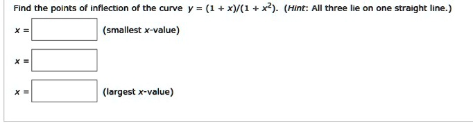 SOLVED: Flnd the polnts of Inflection of the curve Y = (1 + x)(1 + x2) (Hint: All three lie on ...