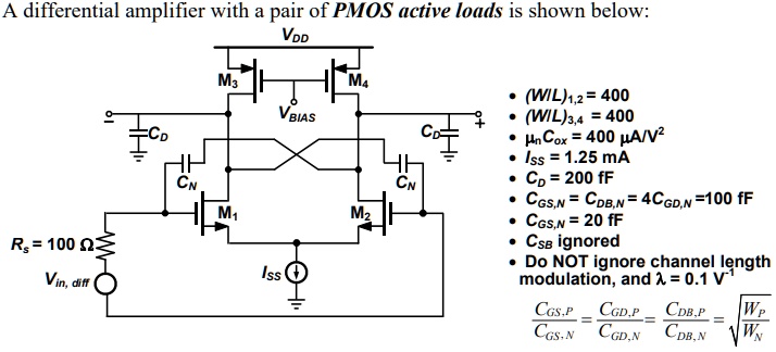 Solved Using The Open Circuit Time Constant Method Calculate The 3 Db Bandwidth Of The