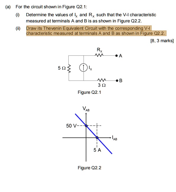 SOLVED: For the circuit shown in Figure Q2.1: Determine the values of Ix and Rx such that the V ...