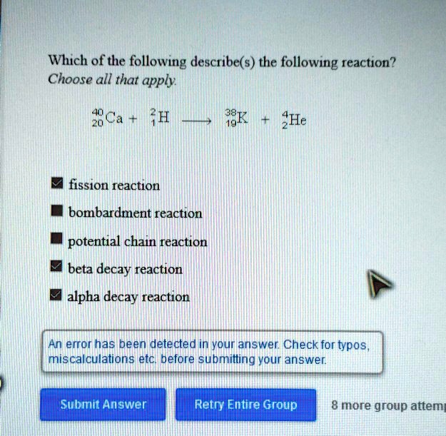 SOLVED: Which of the following describe(s) the following reaction ...