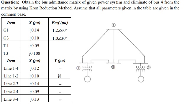 SOLVED: Question: Obtain the bus admittance matrix of the given power ... SOLVED: Question: Obtain the bus admittance matrix of the given power ...